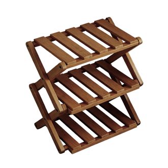 Generic H&ouml;lzerne Schuh-Liege - Dreischichtige Erweiterbare verstellbare Faltbarer Aufbewahrungshalter - Eingang | F&uuml;r Familie Studenten Erwachsene M&auml;nner Frau