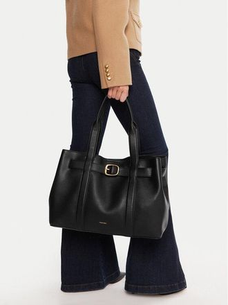 Calvin Klein Handtasche Buckle Medium Tote LV04F3294G Schwarz