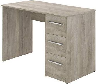 Amazon Basics Moderner Home-Office-Schreibtisch, Computertisch mit 3 Schubladen, einfacher Aufbau, 56 x 110 x 73,5 cm, Eiche