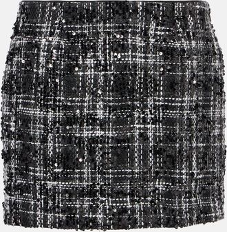 Rotate Minirock aus Bouclé mit Pailletten