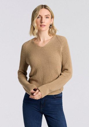 HUGO BOSS Strickpullover Fardella Premium Damenmode mit Ajouré-Details