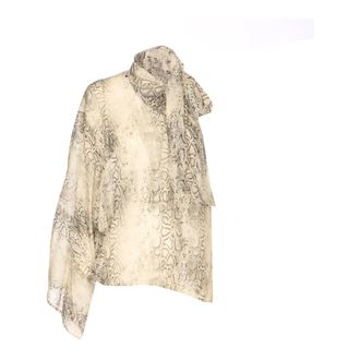 Federica Tosi Femme, Blouses et Chemises, Multicolore, Taille: 38 FR Blusa Monospalla Georgette Stampa Pitone