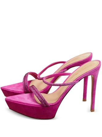 Gianvito Rossi Cannes Sandalen mit Kristallen - Rosa