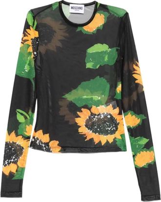 Moschino Femme, Tops, Noir, Taille: 40 FR Long Sleeve Hauts