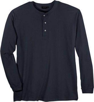 Redfield Langarmshirt Serafino Langarmshirt XXL Redfield Übergröße navy