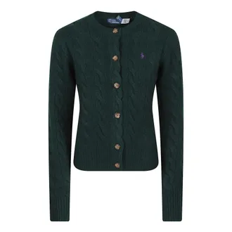 Polo Ralph Lauren Femme, Pulls, Vert, Taille: 36 FR Cardigan en maille torsad&eacute;e