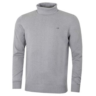 Calvin Klein CK Herren Rollkragen Rib Knit Warm Durable Sweater - Silber Marl XL