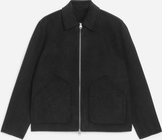 Arket Kurze Doubleface-Wolljacke -Schwarz