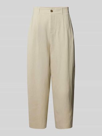 Maison Kitsun&eacute; Stoffhose aus Viskose-Leinen-Mix