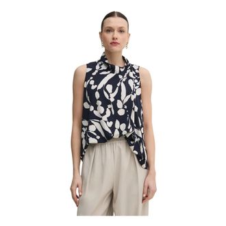 Joseph Ribkoff Abstrakt gemusterte Neckholder-Bluse - - Tops - Damen - Blau - XS