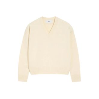 Ami V-Ausschnitt Strick - - Knitwear - Herren - Beige - S