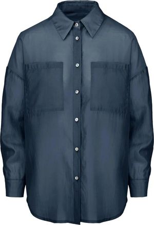 Bomboogie Femme, Blouses et Chemises, Bleu, Taille: 40 FR Surchemise voile de lyocell