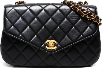 Chanel sac porté épaule à matelassage losanges (1994-1996) - Noir