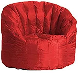 Talamo Italia Dmora Fauteuil rond rembourr&eacute;, couleur rouge, Dimensions 80 x 80 x 80 cm