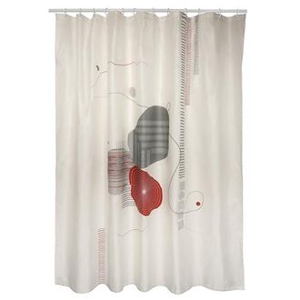 Spirella Schimmel Duschvorhang-Anti-Bakteriell, waschbar, wasserdicht, Polyester, Teiva 180x200cm Terracotta Beige, Brown, 180 x 200 cm