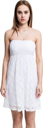 Urban Classics Damen Cocktail Kleid Ladies Laces Dress, Knielang, Gr. 34 (Herstellergröße: XS), Weiß (White 220)