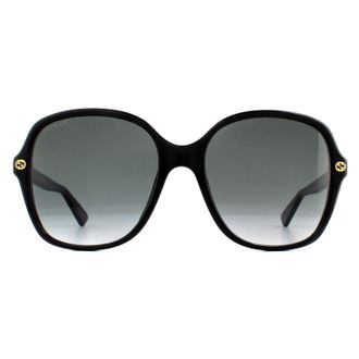 Gucci Square Womens Schwarz Grau Gradient Sonnenbrille
