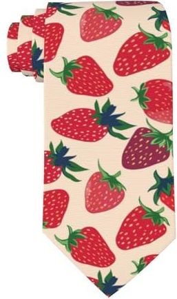 Generic Fraise Vive Cravates Élégante Cravate Décontractée Cravatte Pour Adultes Fêtes Travail