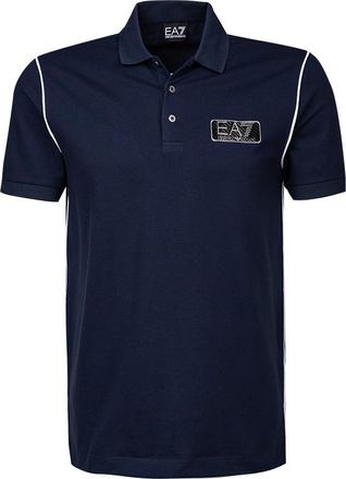 Emporio Armani Herren Polo-Shirt blau Baumwoll-Piqué