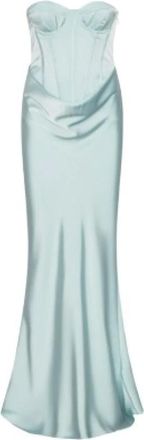 Rotate Rotate Birger Christensen, Femme, Robes, Bleu, Taille: 38 FR Mesh Maxi Dress