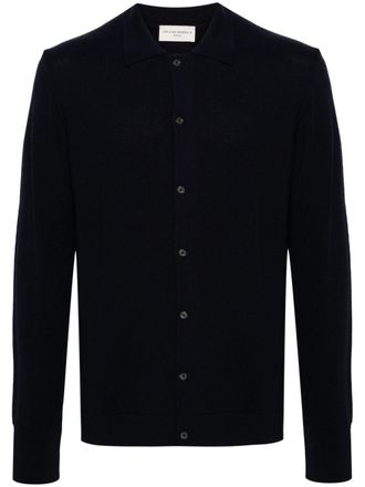 Officine Générale cardigan en laine à manches longues - Bleu