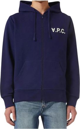 A.P.C. A.p.c., Homme, Sweatshirts et sweats &agrave; capuche, Bleu, Taille: M Sweat &agrave; capuche zipp&eacute;