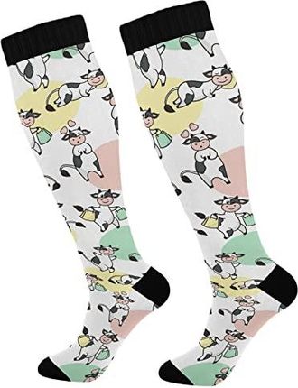 Generic Crew Chaussette Vaches De Dessin Anim&eacute; Dr&ocirc;les Chaudes Chaussette Femme Unisexe Chaussettes De Travail Pour Cyclisme Sport Ski 50Cm