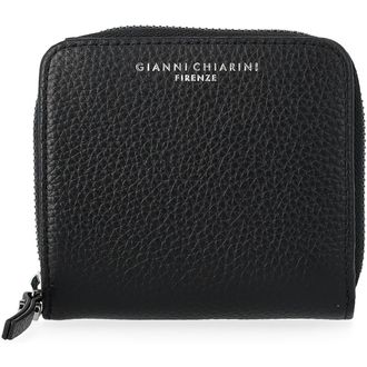 Gianni Chiarini Portefeuille Grain en cuir martel&eacute; noir