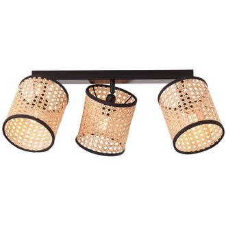 Brilliant lampe, Wiley spot bar 3-flammes bois clair / noir, 3x D45, E14, 60W, t&ecirc;tes pivotantes