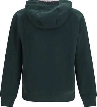 C.P. Company Diagonal-Weave Cotton Fleece Hoodie - Green