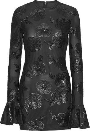 Rotate Rotate Birger Christensen, Femme, Robes, Noir, Taille: 38 FR Sequins Ls Mini Dress