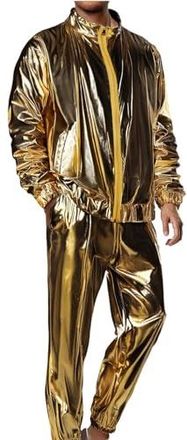 Generic Surv&ecirc;tement d&eacute;contract&eacute; deux pi&egrave;ces pour homme - Veste sans capuche et ceinture &eacute;lastique &agrave; bretelles - Fermeture &eacute;clair int&eacute;grale - Col montant - Man