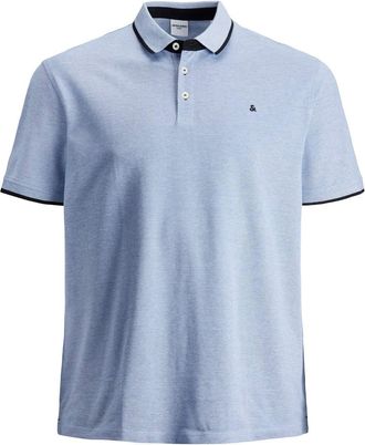 Jack & Jones Herren Poloshirt JJEPAULOS - Relaxed Fit Plussize XXL-8XL Baumwolle, Gr&ouml;&szlig;e:8XL, Farbe:Bright Cobalt PS 12143859