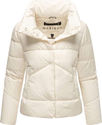 Marikoo kurze Damen Steppjacke mit Kragen & Druckkn&ouml;pfen - Jalliaa