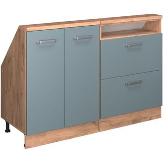 Vicco Ensembles de meuble de rangement sous pente Rion, Bleu-gris/ch&ecirc;ne dor&eacute;, Lot de 2, Vicco