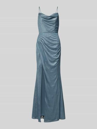 Luxuar Abendkleid mit Wasserfall-Ausschnitt