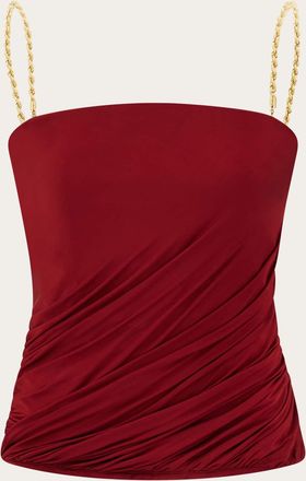 Ferragamo Damen Top mit Drapierung Rot