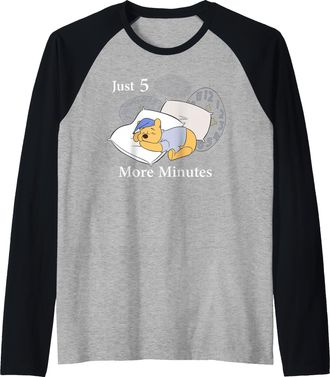Disney Winnie the Pooh Just 5 More Minutes Funny Sleepy Raglan