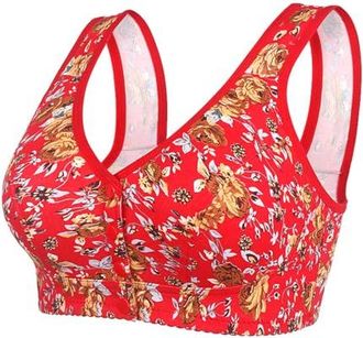 Generic Soutien-gorge d&eacute;contract&eacute; respirant boutonn&eacute; sans anneau en acier 2026 pour femme, Rouge, 66