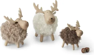 Philippi NILS Elch, Deko-Figur, Weihnachtsdekoration, Buchenholz mit Webpelz (Gr&ouml;&szlig;e M)