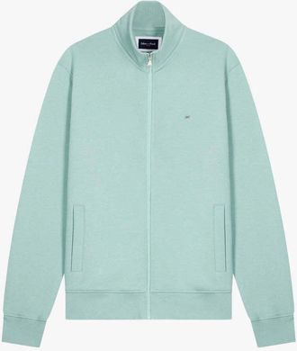 Eden Park Sweat zipp&eacute; vert en molleton