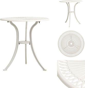 vidaXL Vidaxl - Table de jardin Blanc 62x62x65 cm Aluminium coul&eacute; - Table De Jardin - Table Ext&eacute;rieure - Mobilier De Jardin - Table Ronde - Aluminium