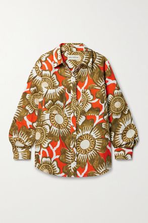 Mara Hoffman + Net Sustain Adele Hemd Aus Hanf Mit Blumenprint - Rot