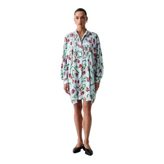 Kenzo Tulpenprint-Kleid mit Raffung und Falten- Mini - - Dresses - Damen - Mehrfarbig - XS
