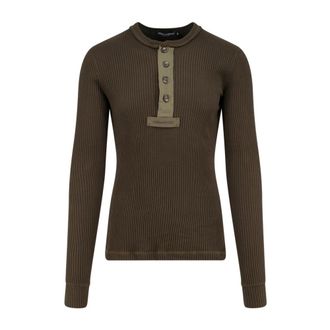 Dolce & Gabbana Homme, Pulls, Brun, Taille: XL Pull Ras du Cou C&ocirc;tel&eacute;