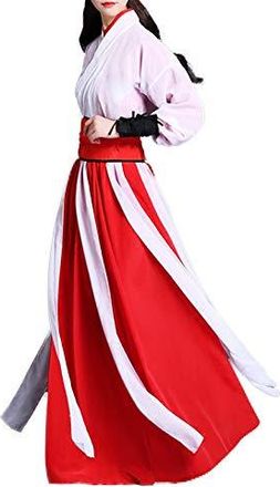 Generic Robe traditionnelle chinoise Hanfu - Costume Kungfu - Pour adulte - Dynastie Tang - Chevalier - Arts martiaux - Outfi, 22 - Blanc, L