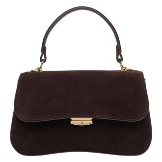 Estro & Luminara Kleine Satchel Handtasche aus Velours - - Bags - Damen - Braun - ONE SIZE