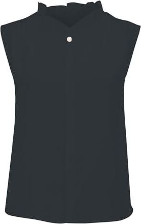 Generic Gilet de costume l&eacute;ger sans manches pour femme - D&eacute;bardeur d&eacute;t&eacute; &eacute;l&eacute;gant pour femme - En coton - D&eacute;bardeur a&eacute;r&eacute; - Col roul&eacute; - Sans manches - Col roul&eacute; 