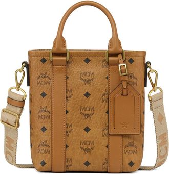 MCM mini sac cabas &agrave; imprim&eacute; Aren - Marron