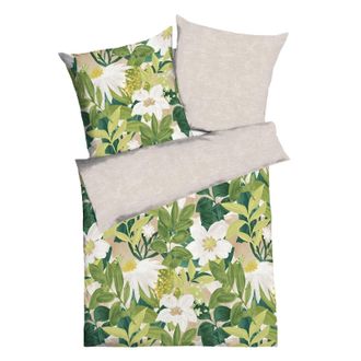 Kaeppel Mako-Satin Bettw&auml;sche Botanik Kiwi 1 Bettbezug 135 x 200 cm + 1 Kissenbezug 80 x 80 cm
